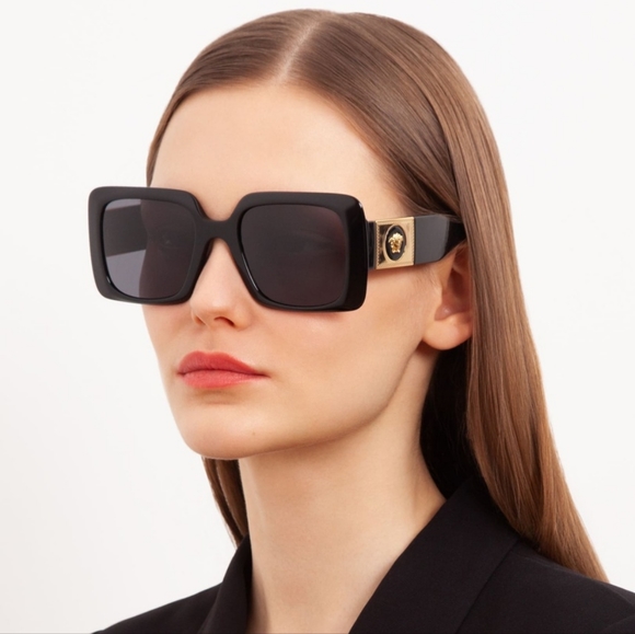 Versace | Accessories | New Versace Ve445 Gb87 Black Sunglasses New ...